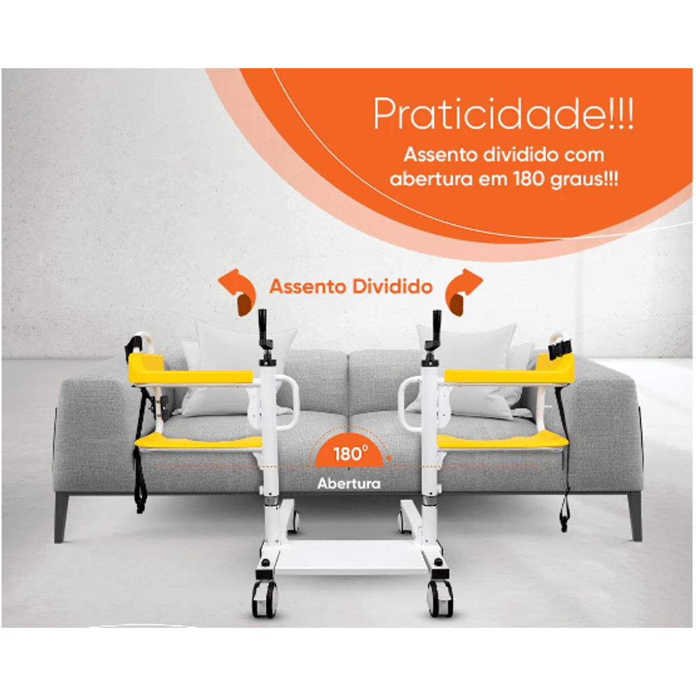 Cadeira de Transferência Multifuncional - Longevitech - cinquentamaissaude